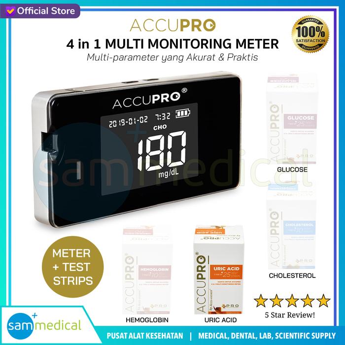 Jual ACCUPRO 4 in 1 Multicheck Cek Gula,Choles ,Asam Urat& HB Meter ...