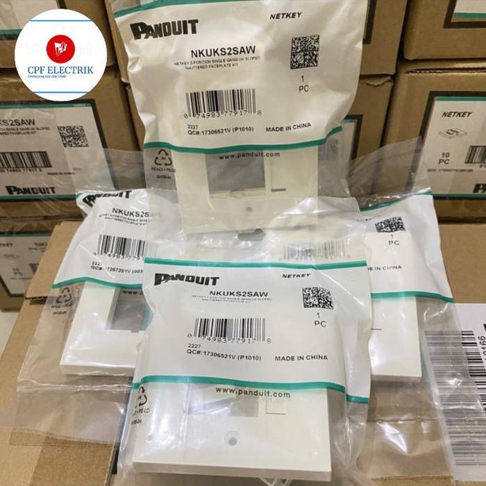 Jual FacePlate PANDUIT NETKEY NKUKS2SAW / PANDUIT NETKEY / Modular ...