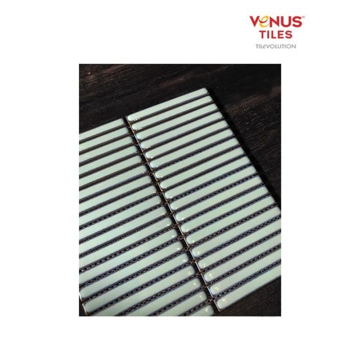 Jual Backsplash Tile Venus Pottery Linea Striped Pastel Green / Sage ...