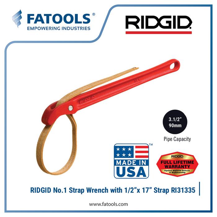 Jual RIDGID 31335 No. 1 Strap Wrench 1/2"x 17" Cap 3.1/2" Kunci Pipa ...
