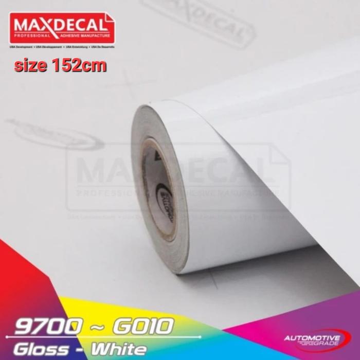 Jual 152cm Sticker Maxdecal 9700 G010 Gloss White Putih Glossy 152cm /m ...