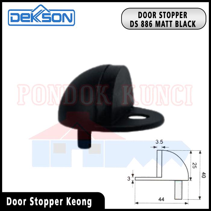 Jual Door Stopper Karet Dekkson DS 886 Matt Black Penahan Pintu Karet ...