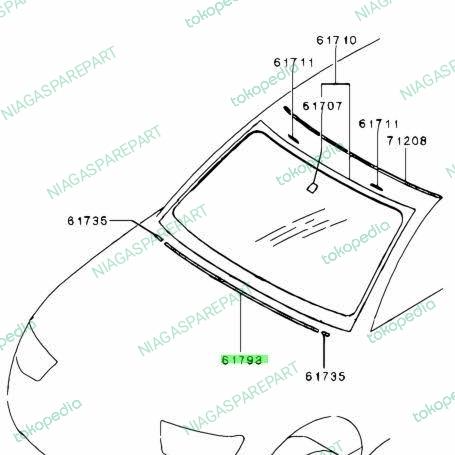 Jual KARET KACA DEPAN BAWAH ALL NEW TRITON PAJERO MITSUBISHI ASLI ...