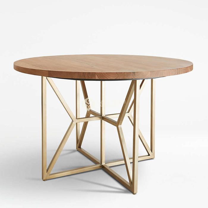Jual Meja Makan Stainless Steel Gold Top Table Kayu Jati Minimalis ...