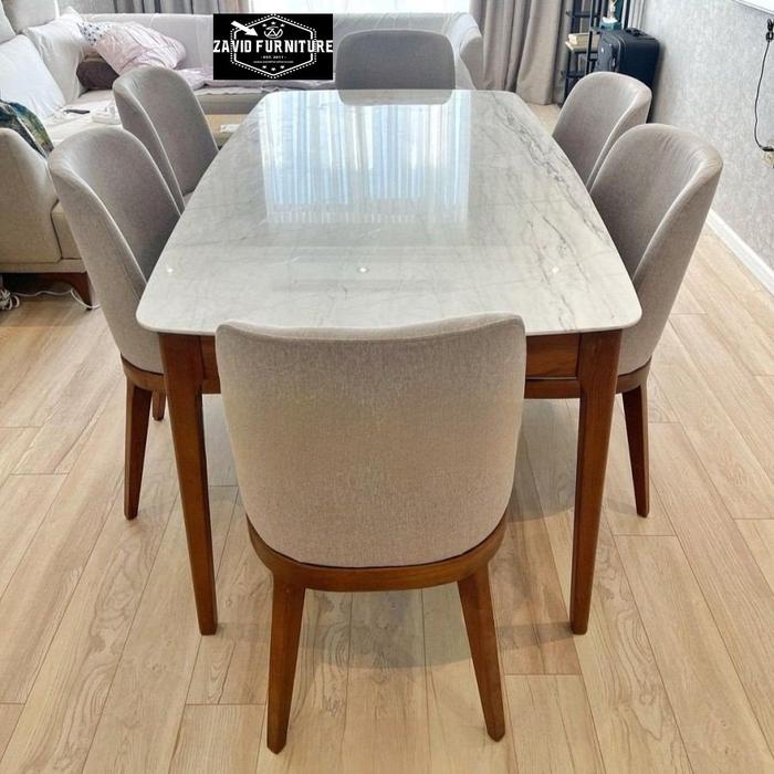 Jual Set Meja Makan Marmer 6 Kursi // Dining Table 6 Kursi - Kab ...
