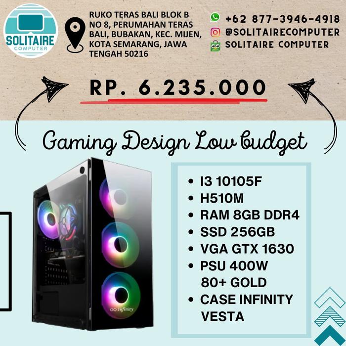 Jual Pc Gaming Intel Core I3 Gen 10 Ram 8gb Ddr4 Gtx 1630 4gb Kota Semarang Solitaire