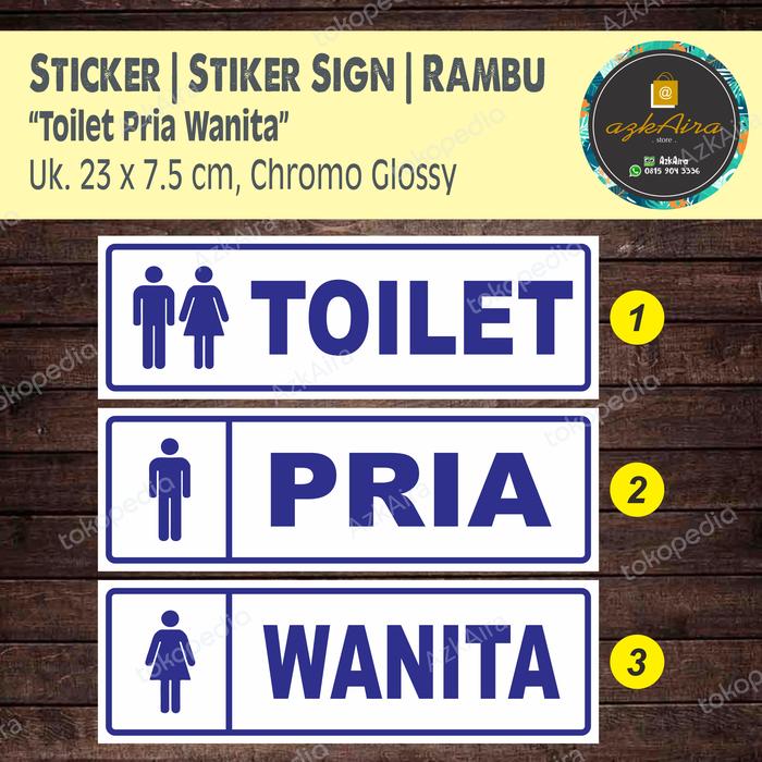Jual Sticker Stiker Sign Rambu Toilet Pria Wanita (Putih) - Uk. 23x7.5 ...