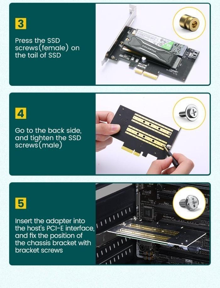 Jual Ugreen Pcie 4.0 Ke M2 Nvme Pci Express Adapter 64gbps Pci-e4/8/16 ...