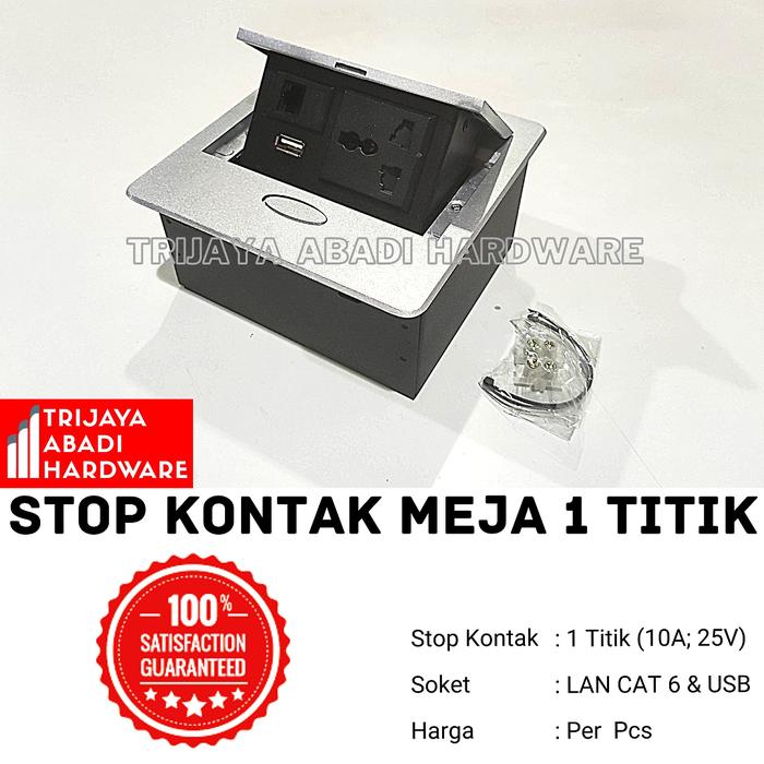Jual Stop Kontak Tanam 1 Titik Stopkontak Meja LAN Telpon USB VGA HDMI ...
