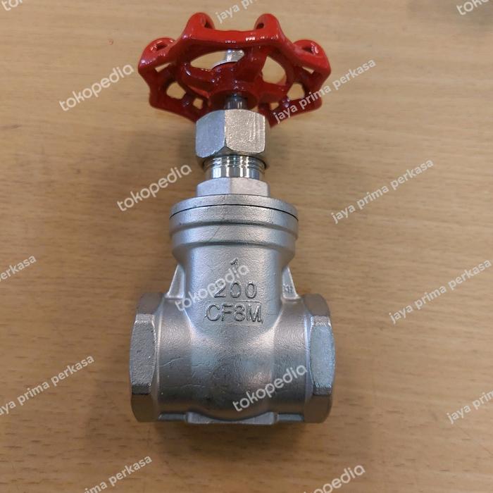 Jual Gate Valve Stainless SS 316 Drat 1" inch / CF8M 200 PSI - Jakarta ...