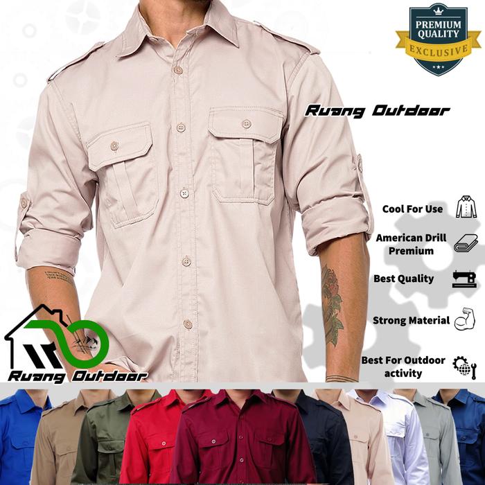 Promo Baju Kemeja PDL PDH Cream Lengan Panjang PNS ASN Dinas Gunung ...