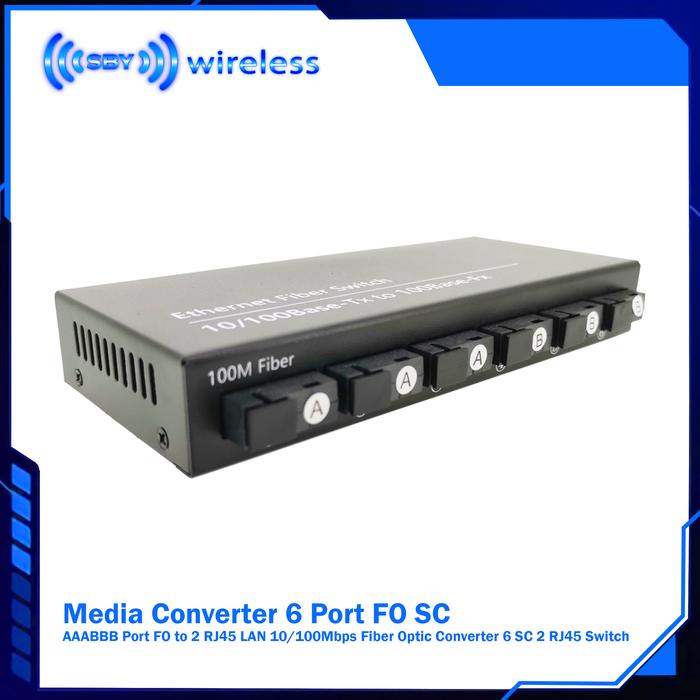 Jual Media Converter 6 Port SC FO to 2 LAN 10/100Mbps Fiber Optik ...