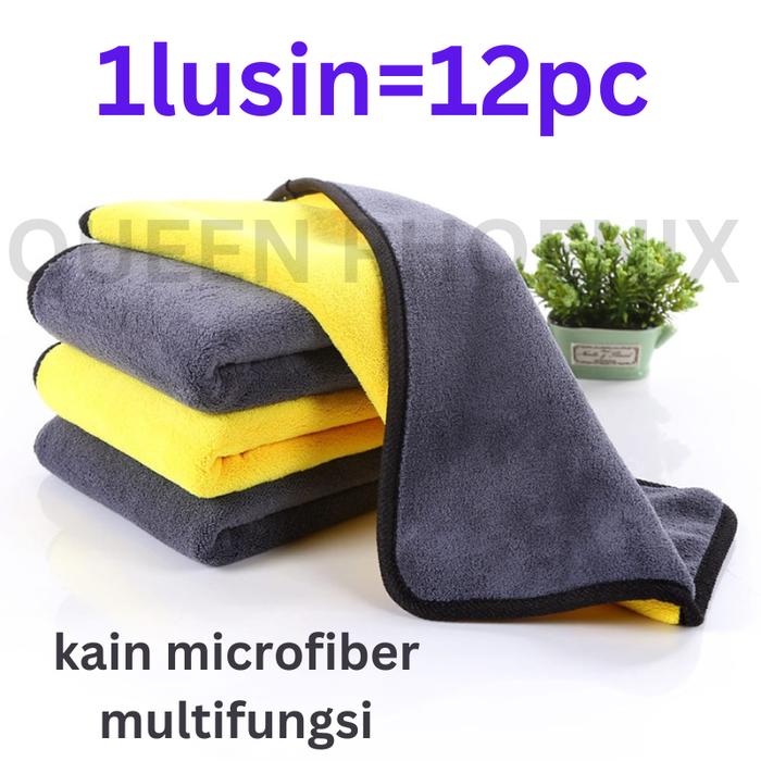Jual 1Lusin Kain Lap Microfiber Mobil Motor Meja Kaca Handuk Cuci ...