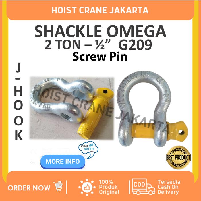 Jual Shackle Omega Bow Sackle G209 2 Ton - 1/2" Segel Screw Pin ...