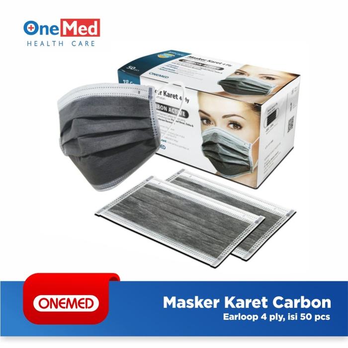 Jual Masker Karet 4ply Carbon Active OneMed box 50pcs - Kota Surabaya ...