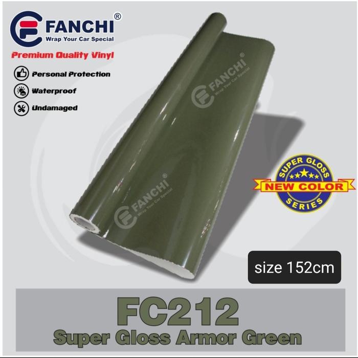 Jual 152cm Sticker FANCHI FC212 Super Gloss Glossy Armor Green 152cm ...