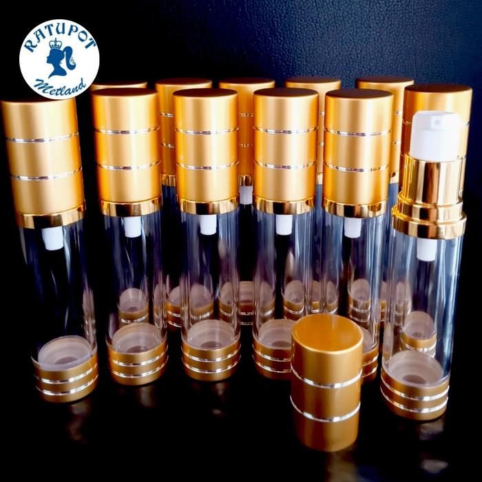 Jual Botol silinder 20 ml airless bening gold - Kab. Bekasi - ratupot ...