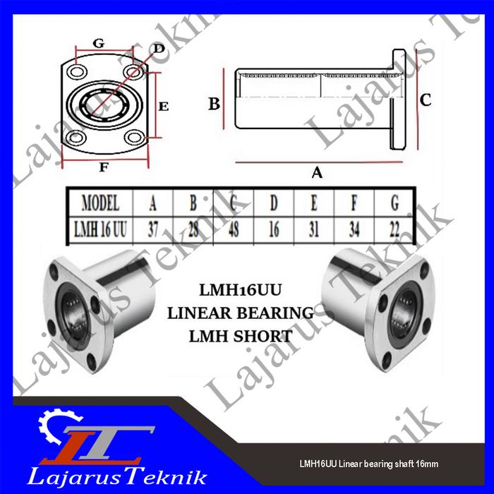 Jual LMH16UU Linear bearing shaft 16mm - Kota Cimahi - lajarus teknik ...
