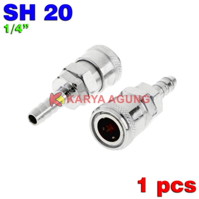 Jual Quick Coupler 20 (1/4") Sambungan Selang Kompresor Recoil Kopler ...