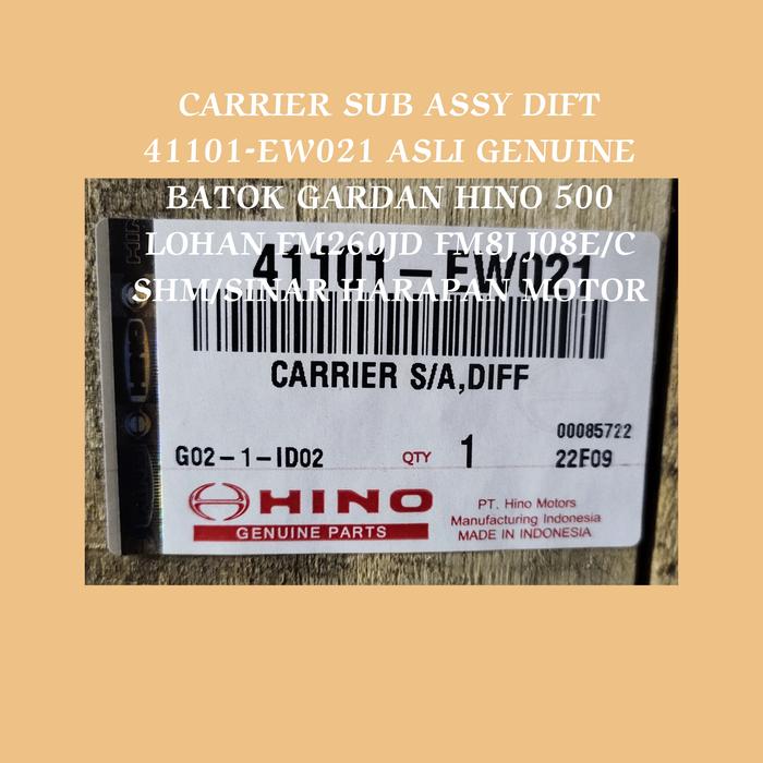 Jual CARRIER SUB ASSY DIFT HINO 500 FM260JD J08E 41101-EW021 COVER ...