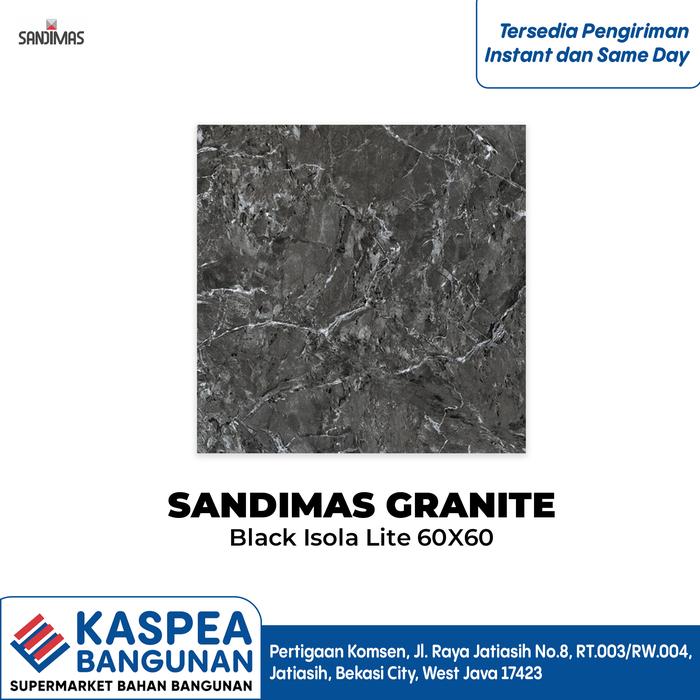 Jual GRANITE LANTAI SANDIMAS GRANITE BLACK ISOLA LITE 60X60 - Kota ...