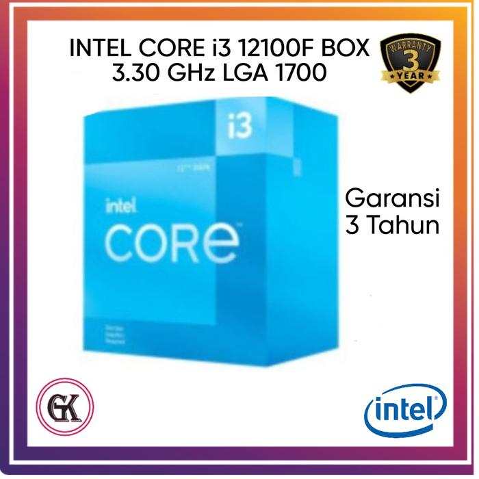 Jual PROCESSOR INTEL CORE i3 12100F BOX 3.30 GHz LGA 1700 GARANSI 3 TAHUN - Jakarta Pusat ...