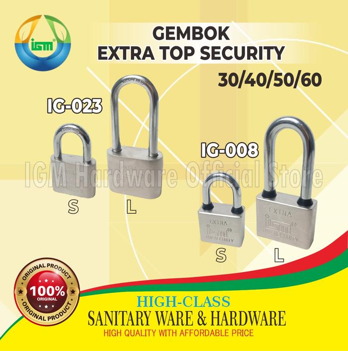 Jual GEMBOK CHROME OVAL, GEMBOK BESI KOTAK AS JUMBO IGM IG-023, IG-008 - IG-008 50S - Kota ...