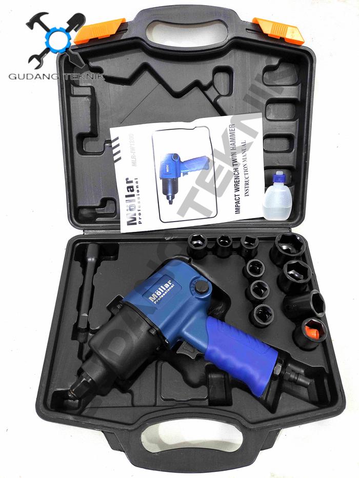 Jual Air Impact Wrench 1/2" Twin Hammer MLR- IW1200 Alat Pembuka Buka ...