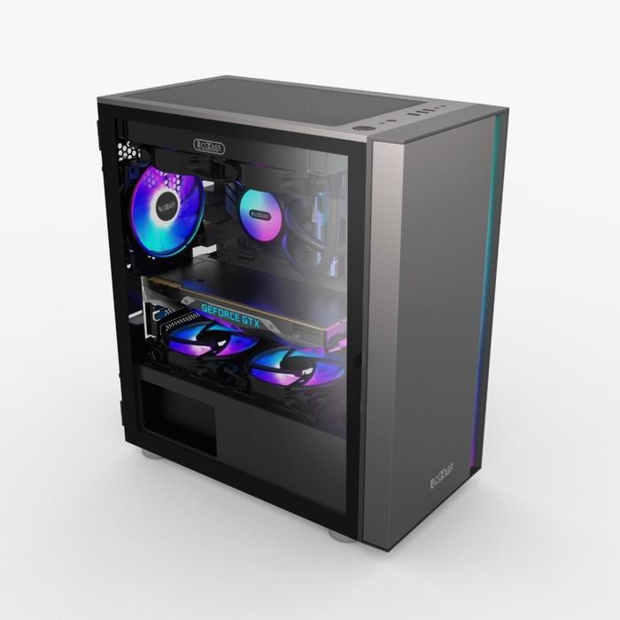 Jual Casing Komputer Gaming PCCooler Platinum LM300 Black ARGB M-ATX ...