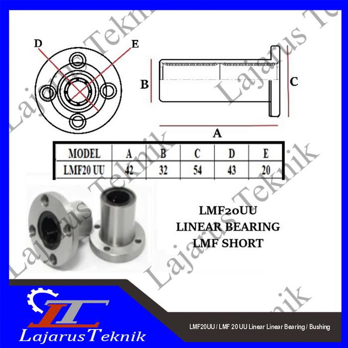 Jual LMF20UU / LMF 20 UU Linear Linear Bearing / Bushing - Kota Cimahi - Lajarus Teknik | Tokopedia