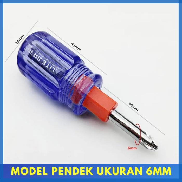 Jual OBENG 2 WAY PLUS MINUS + - 2 IN 1 BOLAK BALIK PANJANG 3MM 5MM 6MM ...