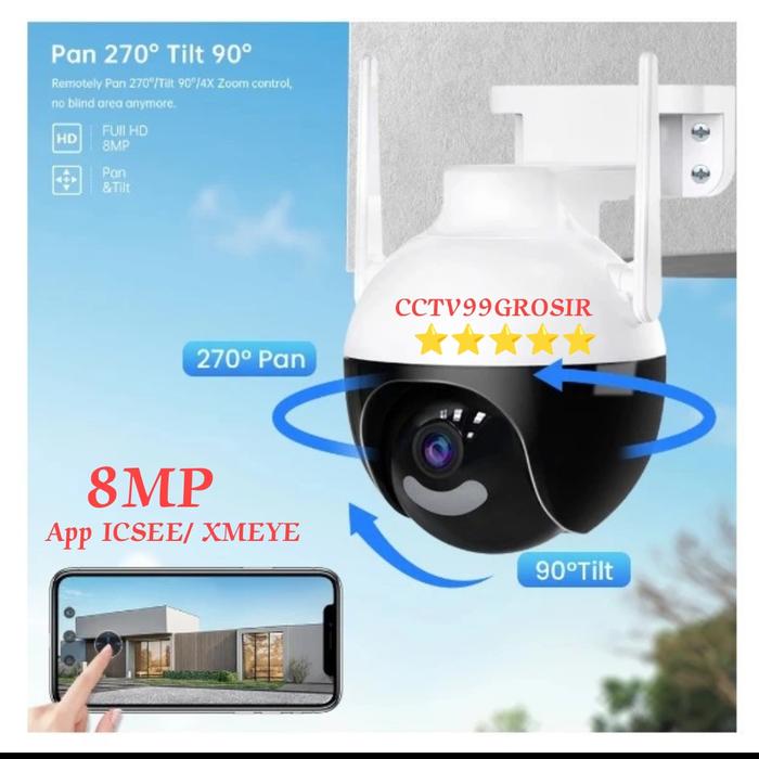 Jual IP CAMERA CCTV OUTDOOR ICSEE WIRELESS 8MP FULL HD PTZ SPEED DOME WIFI - Jakarta Pusat ...