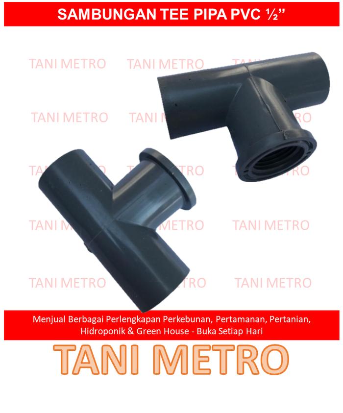 Jual Konektor Tee 16 mm Male 1/2" (16mm-1/2"-16mm) Pipa PVC Selang 16 ...