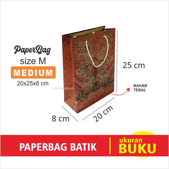 Jual Paper bag motif batik Tas Kertas Goodie Bag ukuran buku / M medium ...