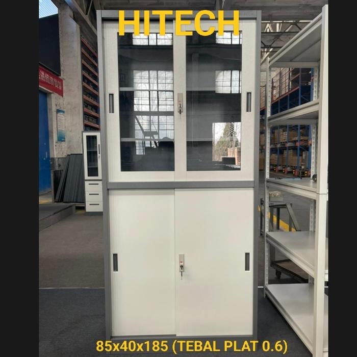 Jual LEMARI ARSIP BESI 2PINTU SLIDING KACA (ATAS KACA/BAWAH PLAT ...