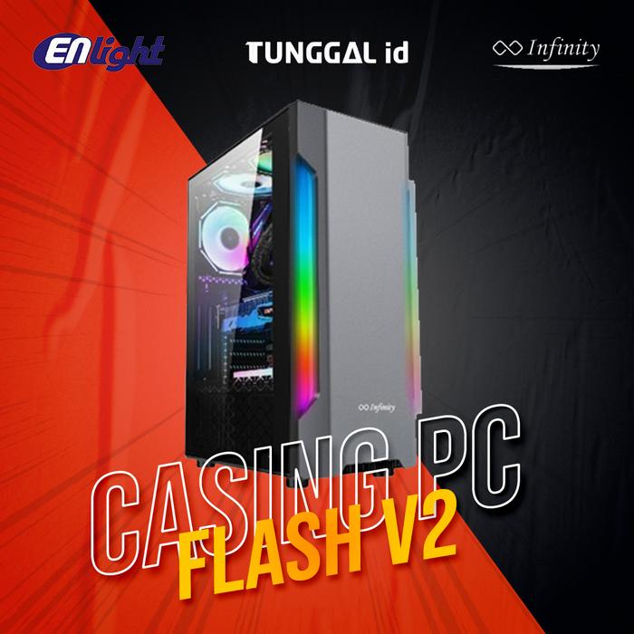 Jual CASING PC INFINITY Flash V2 ATX mATX GAMING CASE TEMPERED GLASS ...