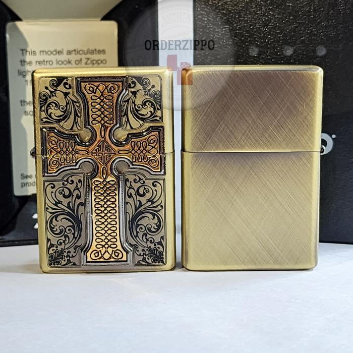 Jual Zippo Original Vintage 1937 Golden Cross Emblem Design Gold Japan - Jakarta Selatan ...