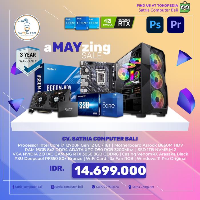 Jual RAKITAN PC GAMING Intel Core i7 12700F / 16GB/ RTX 3050/SSD 1 TB NVME - Kota Denpasar ...