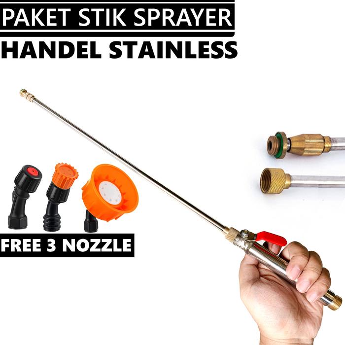 Jual Paket stik sprayer elektrik Handel Stainless bonus 3 nozzle ...