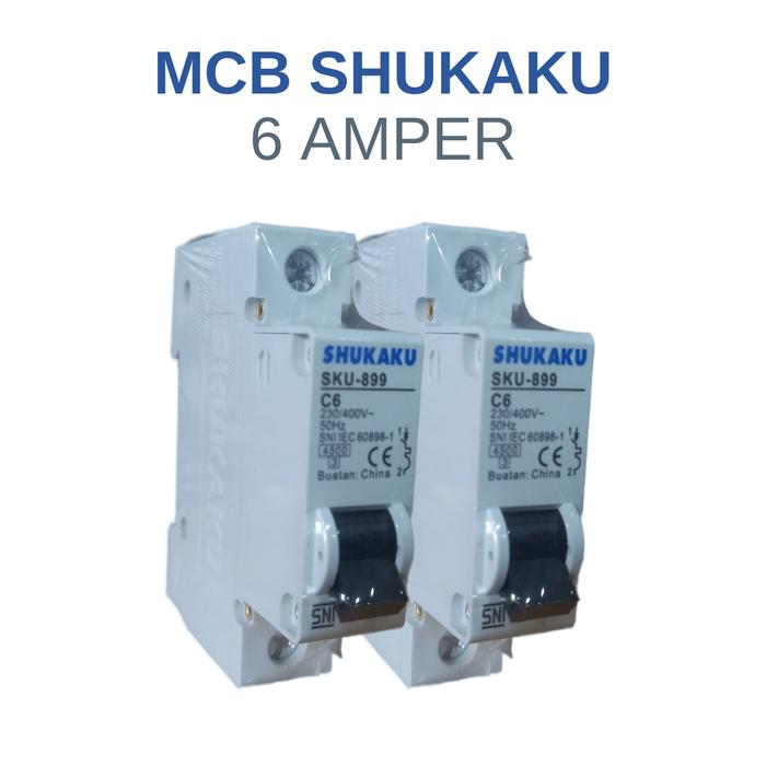 Jual MCB 6A SHUKAKU MCB 6 AMPERE SAKLAR LISTRIK 1 PHASE MCB SHUKAKU 6 ...