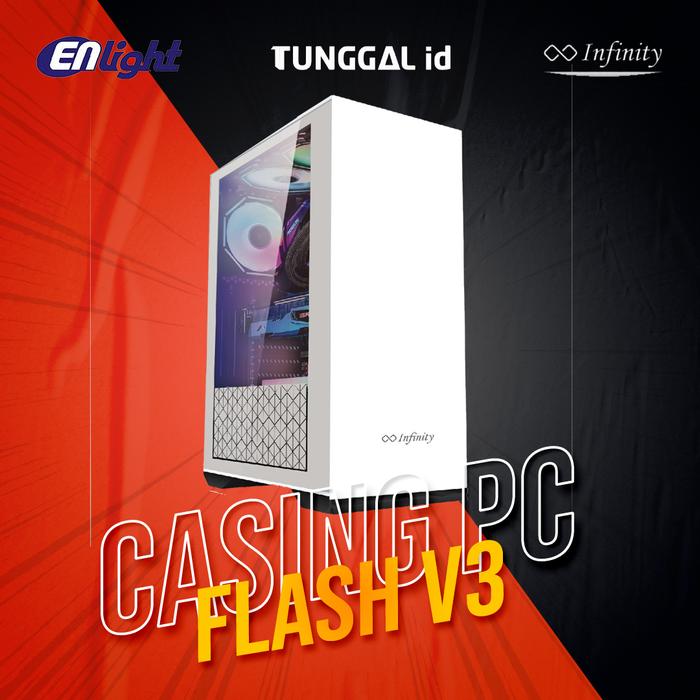 Jual CASING PC INFINITY Flash V3 ATX mATX GAMING CASE TEMPERED GLASS ...