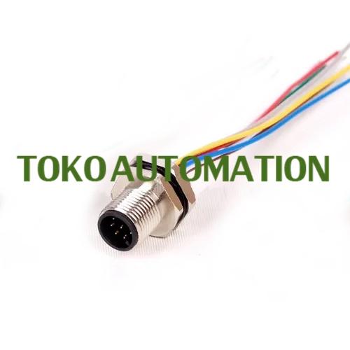 Jual M12 8 pin Male Panel Mount Aviation Connector 20CM Solder Wire ...