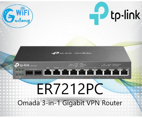 Jual Tp-LINK router ER7212PC Omada 3-in-1 Gigabit VPN Router PoE switch ...