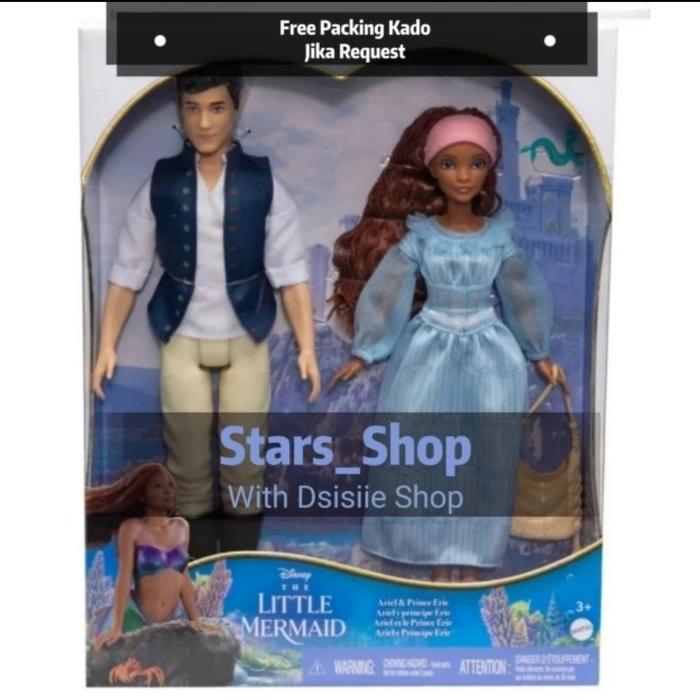 Jual Disney The Little Mermaid Ariel and Prince Eric doll Original ...