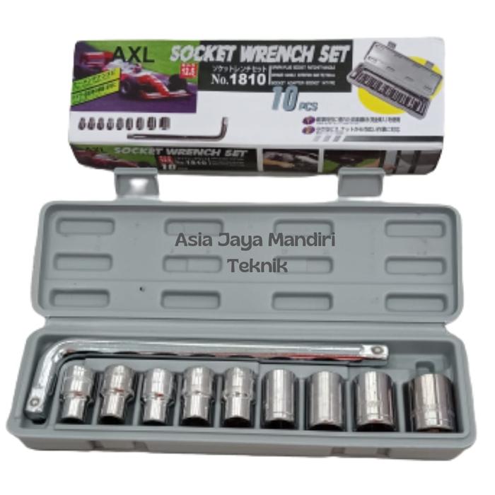 Jual KUNCI SOCKET SET 10PCS AXL / SOCKET WRENCH SET 1/2 DR ISI 10PCS ...
