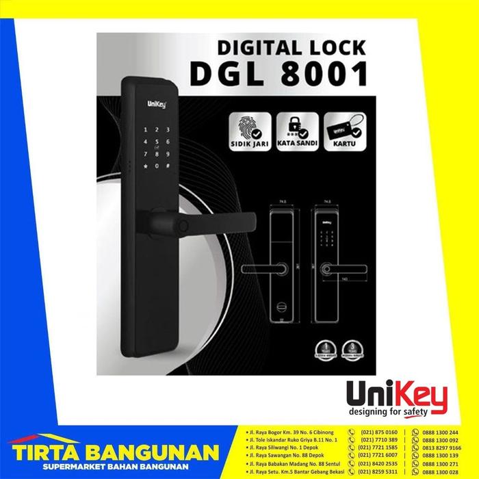 Promo UNIKEY DIGITAL LOCK DGL 8001 BLACK/ GAGANG PINTU DIGITAL LOCK ...