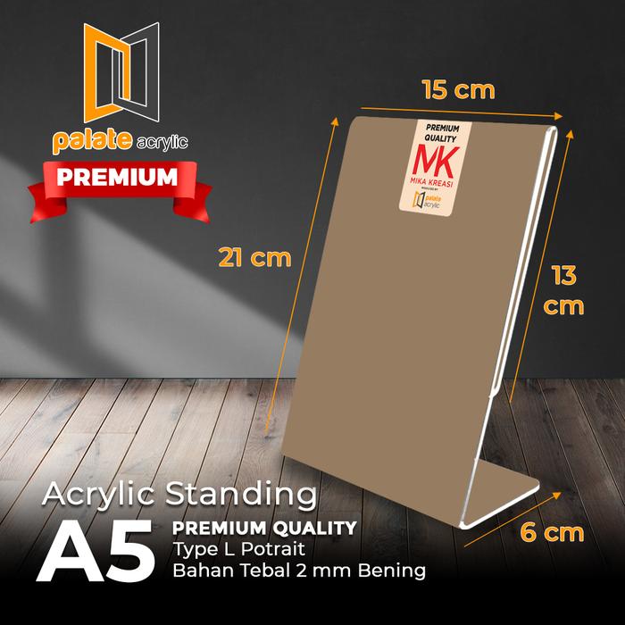 Jual Acrylic Tent Card Potrait A5 Tipe L / Standing Acrylic A5 PREMIUM ...