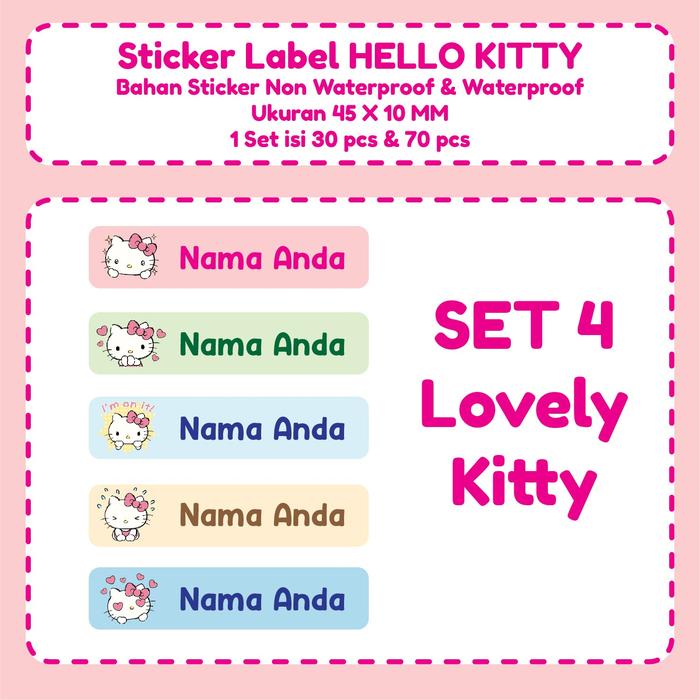 Jual Stiker label nama anak high quality hello kitty - Jakarta Barat ...
