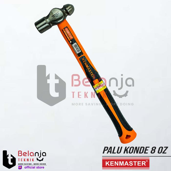 Jual Kenmaster Palu Konde 8 Oz Ballpoint Hammer Gagang Fiber Palu ...