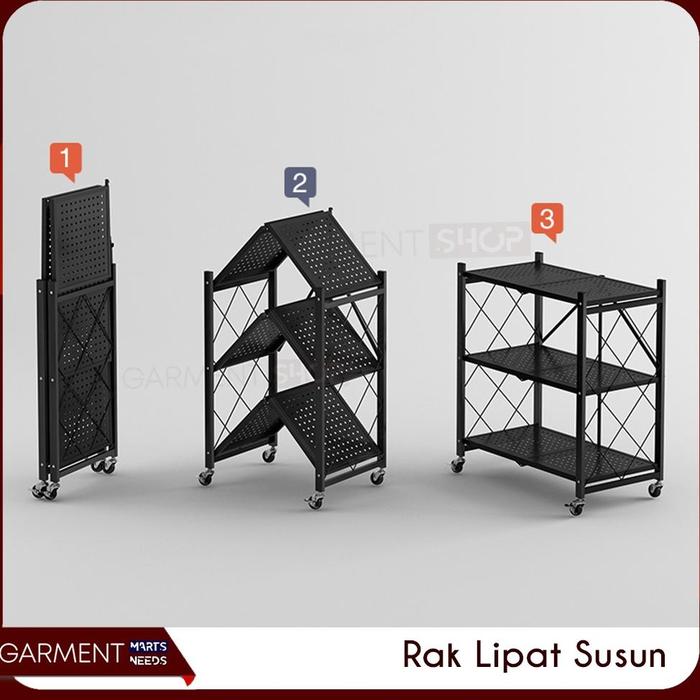 Jual Rak Dapur Multifungsi Lipat 5 Susun Tanpa Instalasi Mur Baut ...